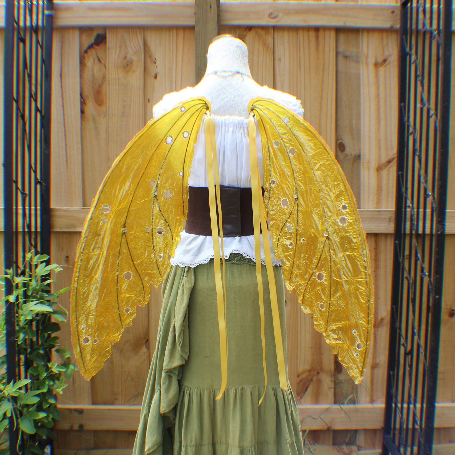 Custom Yellow 2 Wing Resting fairy inspired wings | Etsy