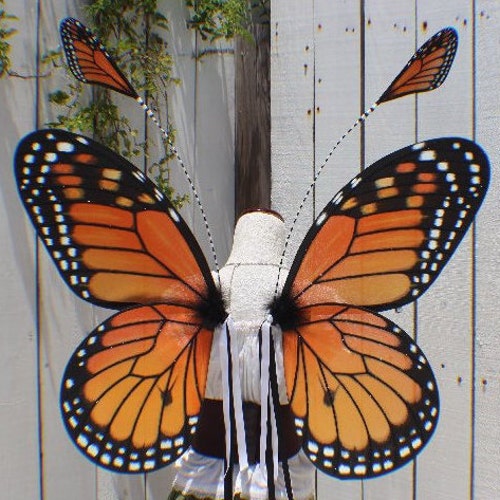 Custom XL Hand Painted Monarch Butterfly Inspired Wings - Etsy