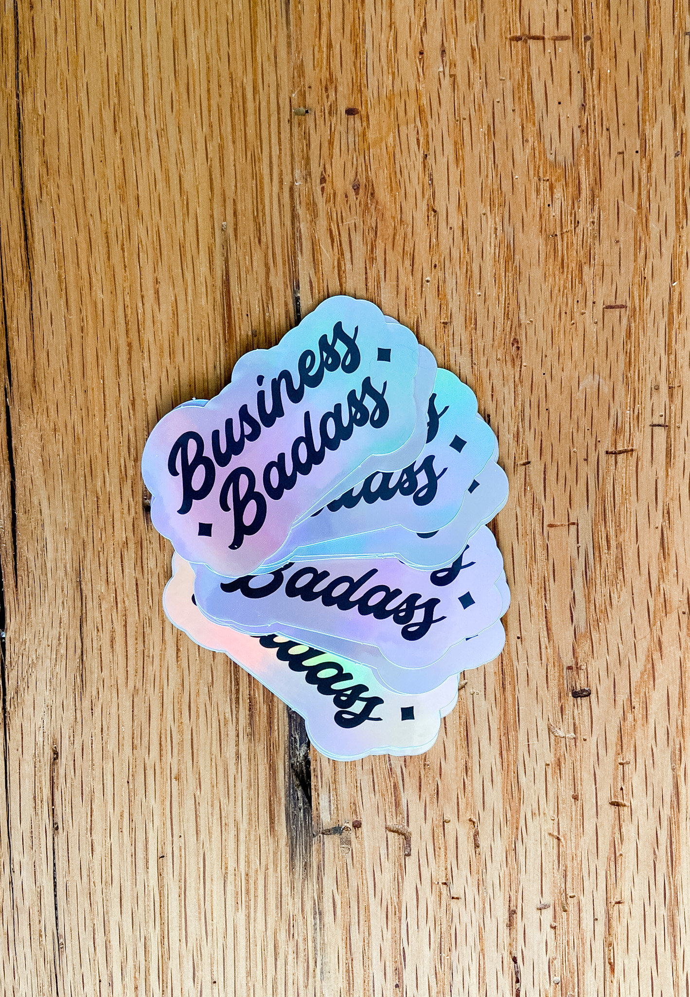 Holographic Business Badass Sticker - Etsy