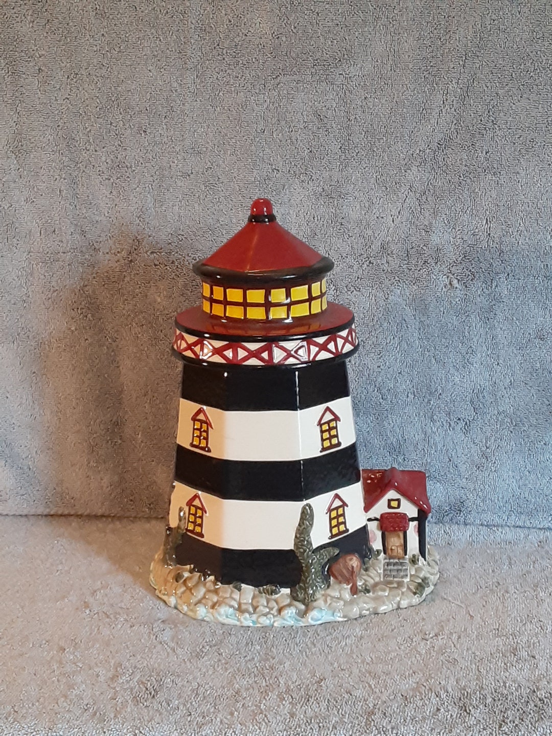 Cookie Jar - Lighthouse Cookie Jar - Nautical Theme - Storage Jar ...