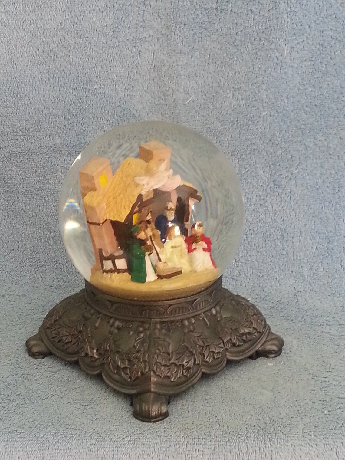 Snow Globe Music Box Nativity Scene Silent Night - Etsy