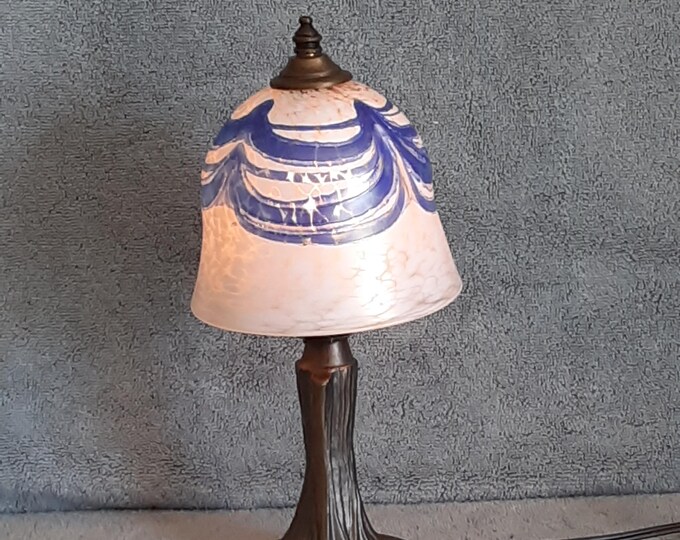 Large Gooseneck Lamp - Stained Glass Shade - Accent Lamp - Boudoir Lamp ...