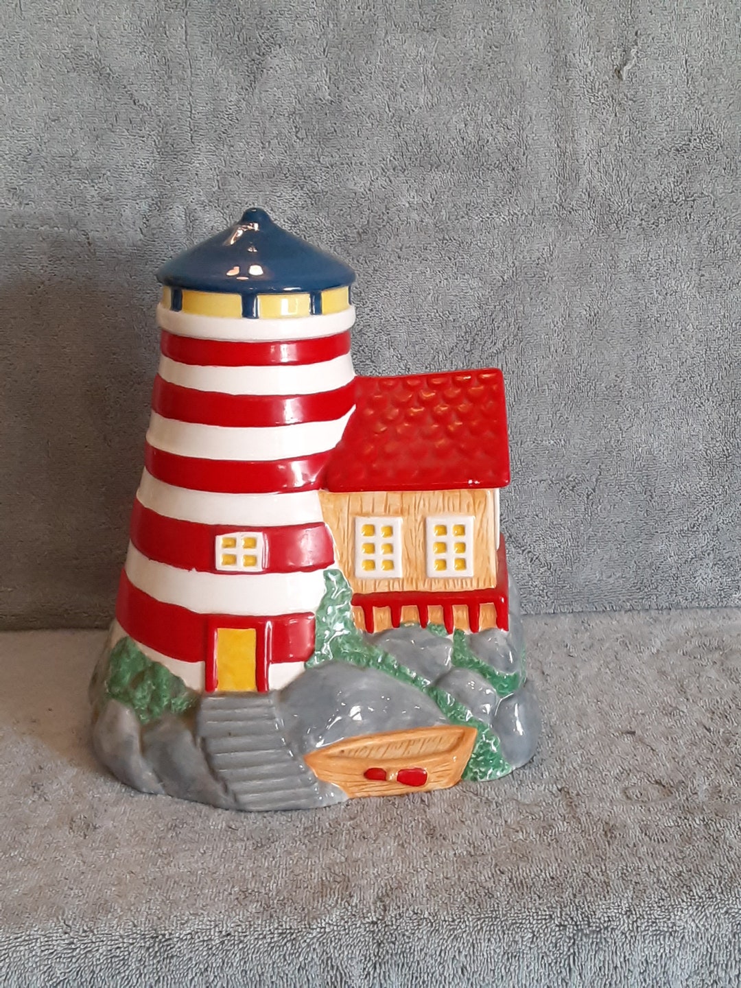 Cookie Jar - Lighthouse - Nautical Theme - Storage Jar - Treat Jar - Etsy