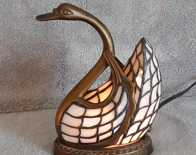 Stained Glass Swan Lamp or Nightlight - Accent Lamp - J.L. Tiffany - Etsy