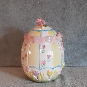 Cookie Jar - Easter Cookie Jar - Spring Cookie Jar - Floral Cookie Jar ...