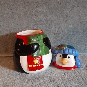 Cookie Jar Penguin Cookie Jar Treat Jar Christmas Theme Biscuit Jar ...