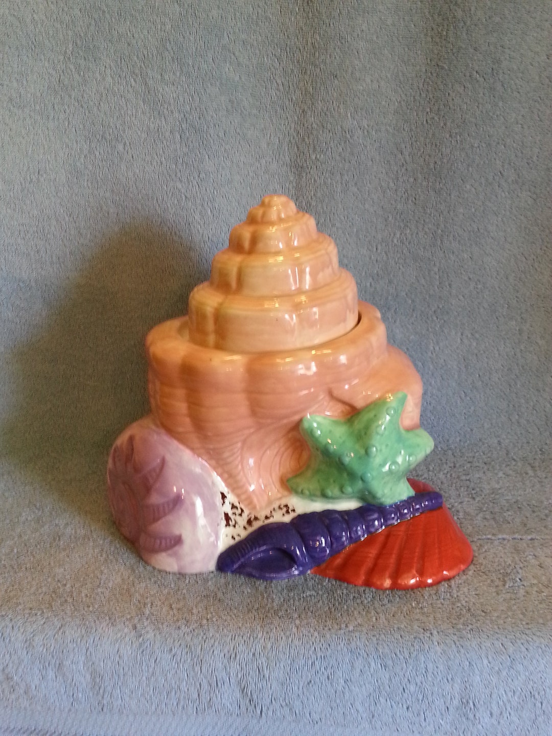 Cookie Jar - Beach Theme Cookie Jar - Nautical Theme Cookie Jar - Shell Theme Cookie Jar ...