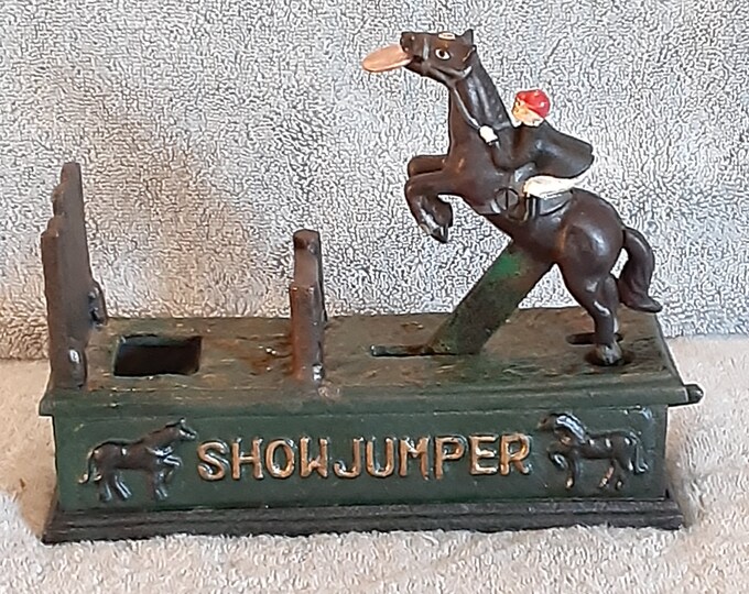 Mechanical Bank Cast Iron - Show Jumper - Etsy