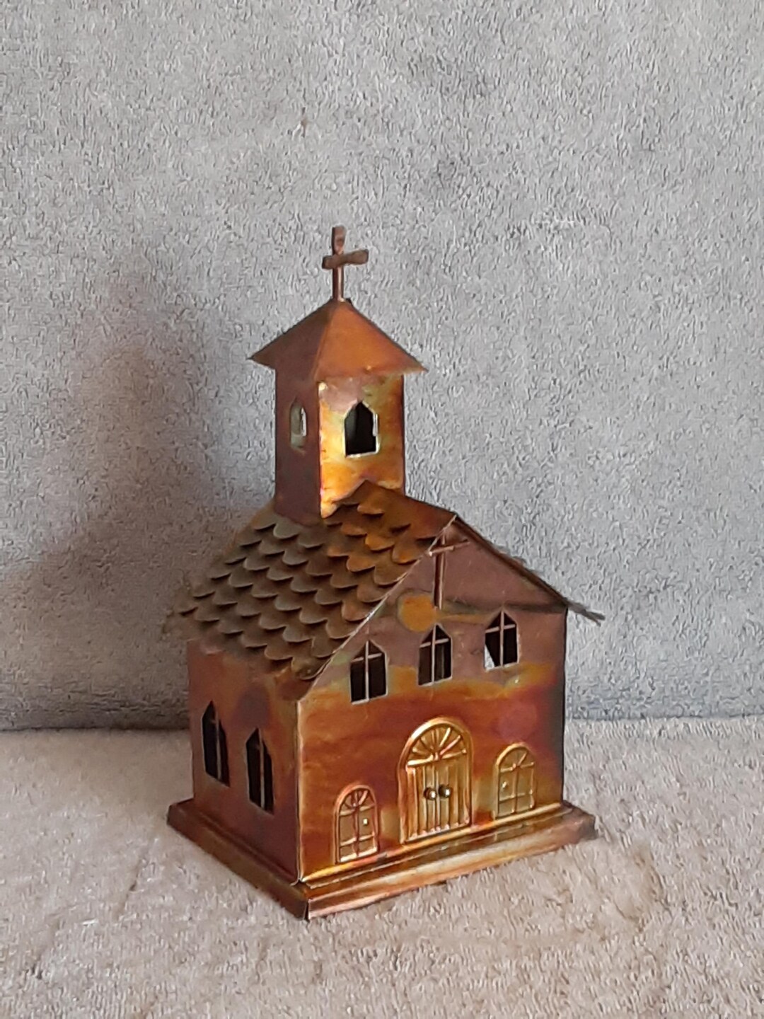 Music Box Church - Copper Metal Sculpture Music Box - Church Music Box ...