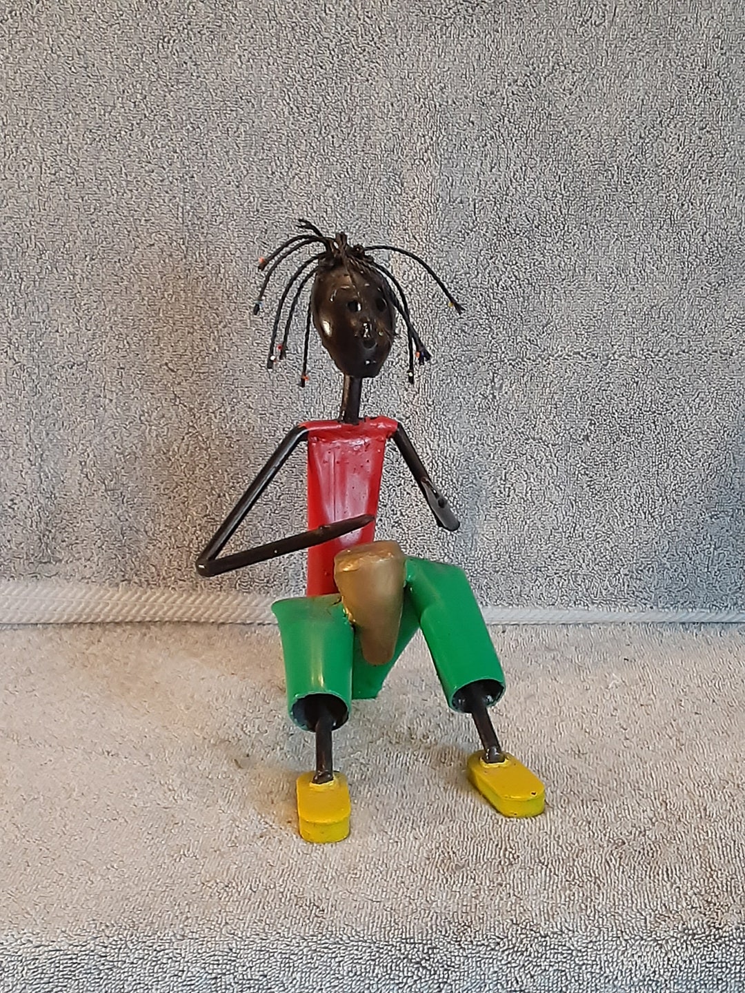 Bongo Drum Player Sculpture - South African Metal Art - Music Theme ...