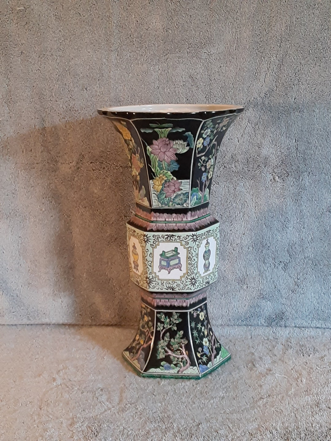 Asian Vase - Andrea of Sadek - Floral Themed Vase - Etsy