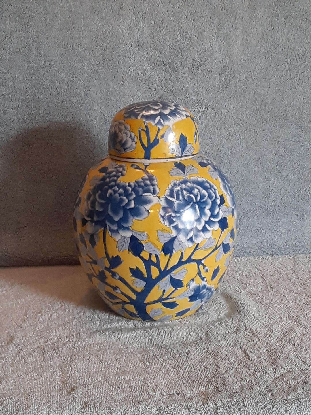Asian Ginger Jar / Urn - Asian Storage Jar - Floral Themed Jar - Etsy