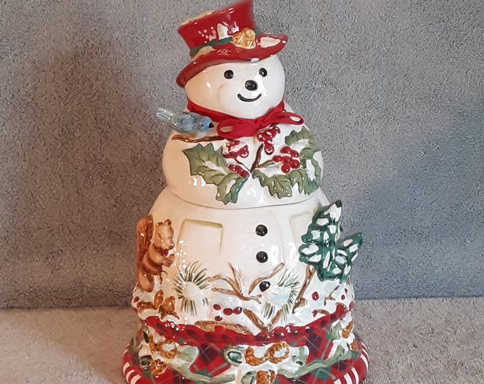 Cookie Jar - Snowman Theme - Treat Jar - Christmas Theme - Biscuit Jar ...