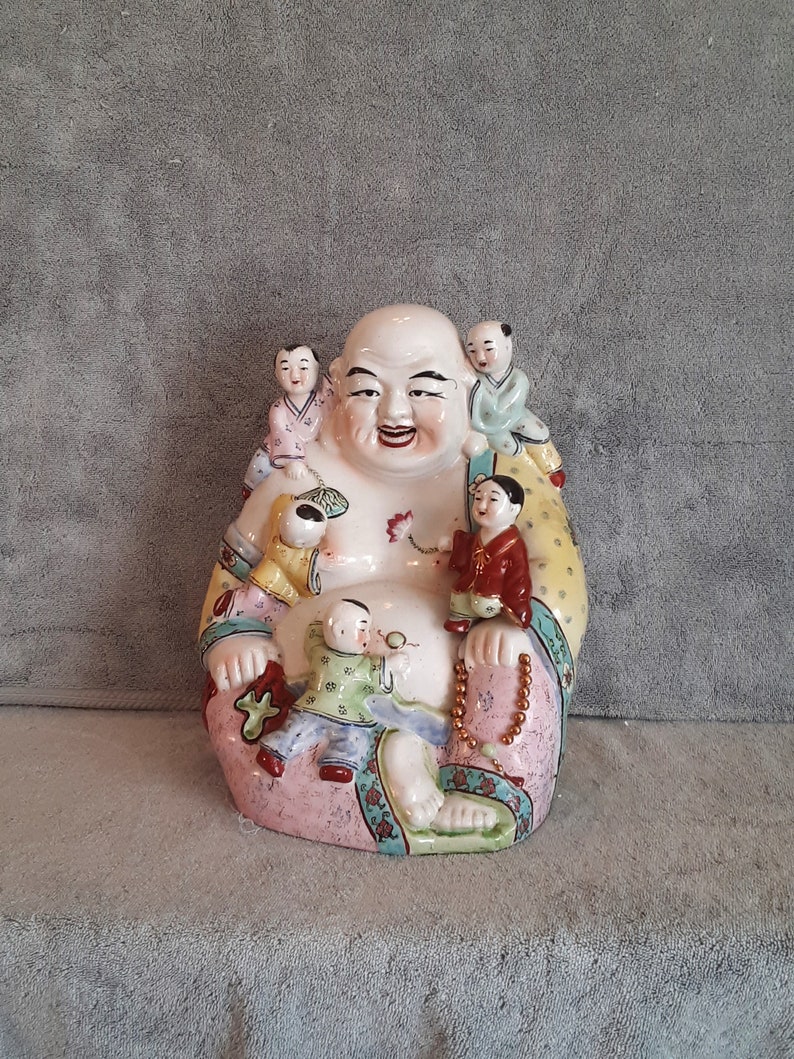 Asian Figurine the Story Teller Laughing Buddha With - Etsy