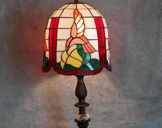 Stained Glass Lamp - Hummingbird Theme - Floral Theme - Accent Lamp ...