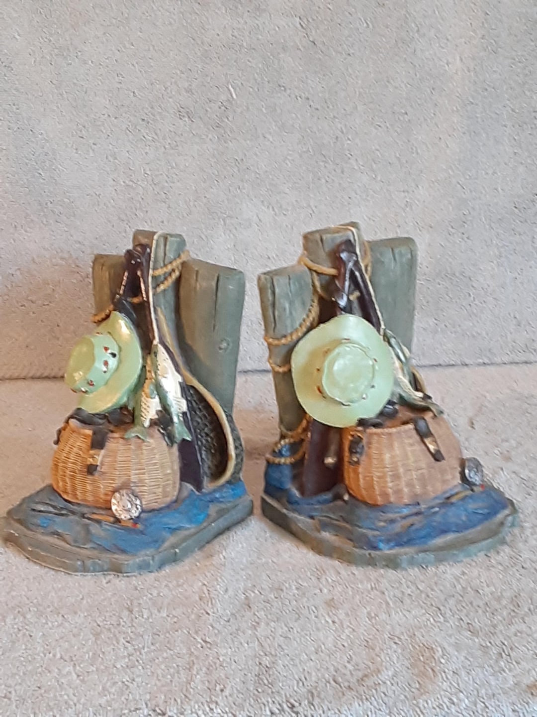 Bookends - Nautical Bookends - Fishing Theme Bookends - Nature Themed ...