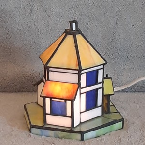 Nightlight Stained Glass House Accent Lamp - Etsy