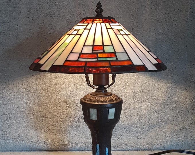 Stained Glass Lamp - Geometric Motif - Accent Lamp - Southwestern Motif ...