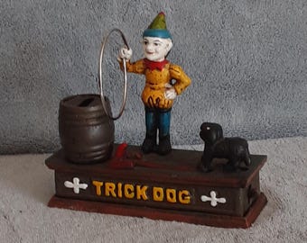 Cast Iron Mechanical Bank Trick Dog - Etsy