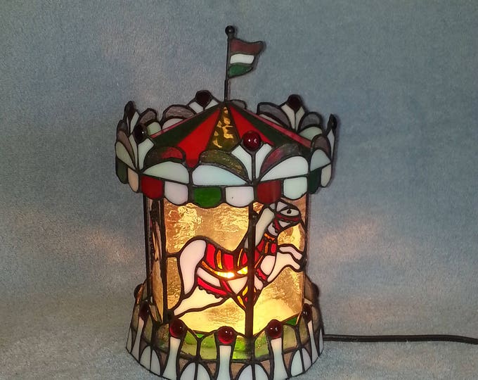 Carousel Nightlight - Stained Glass Carousel - Stained Glass Lamp - Etsy
