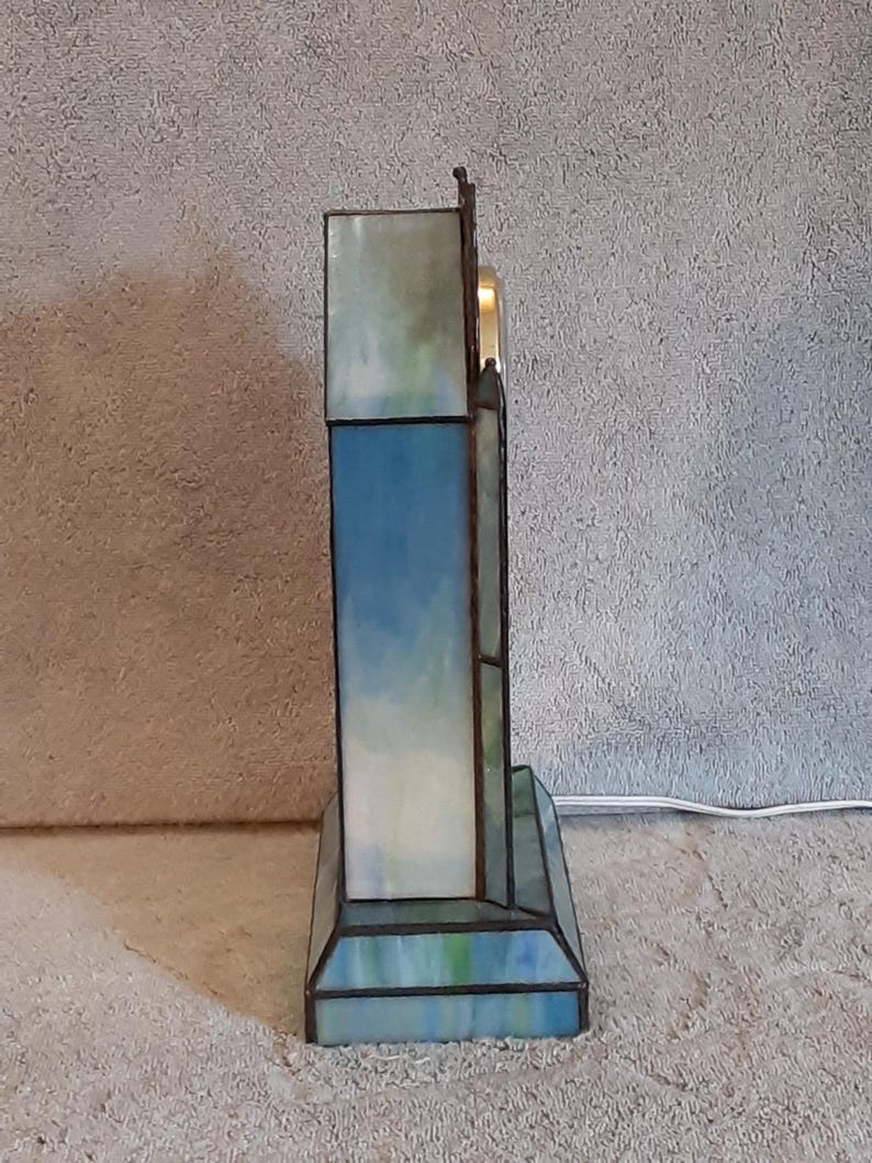 Stained Glass Clock - Lighthouse Theme - Mantel Clock - Etsy