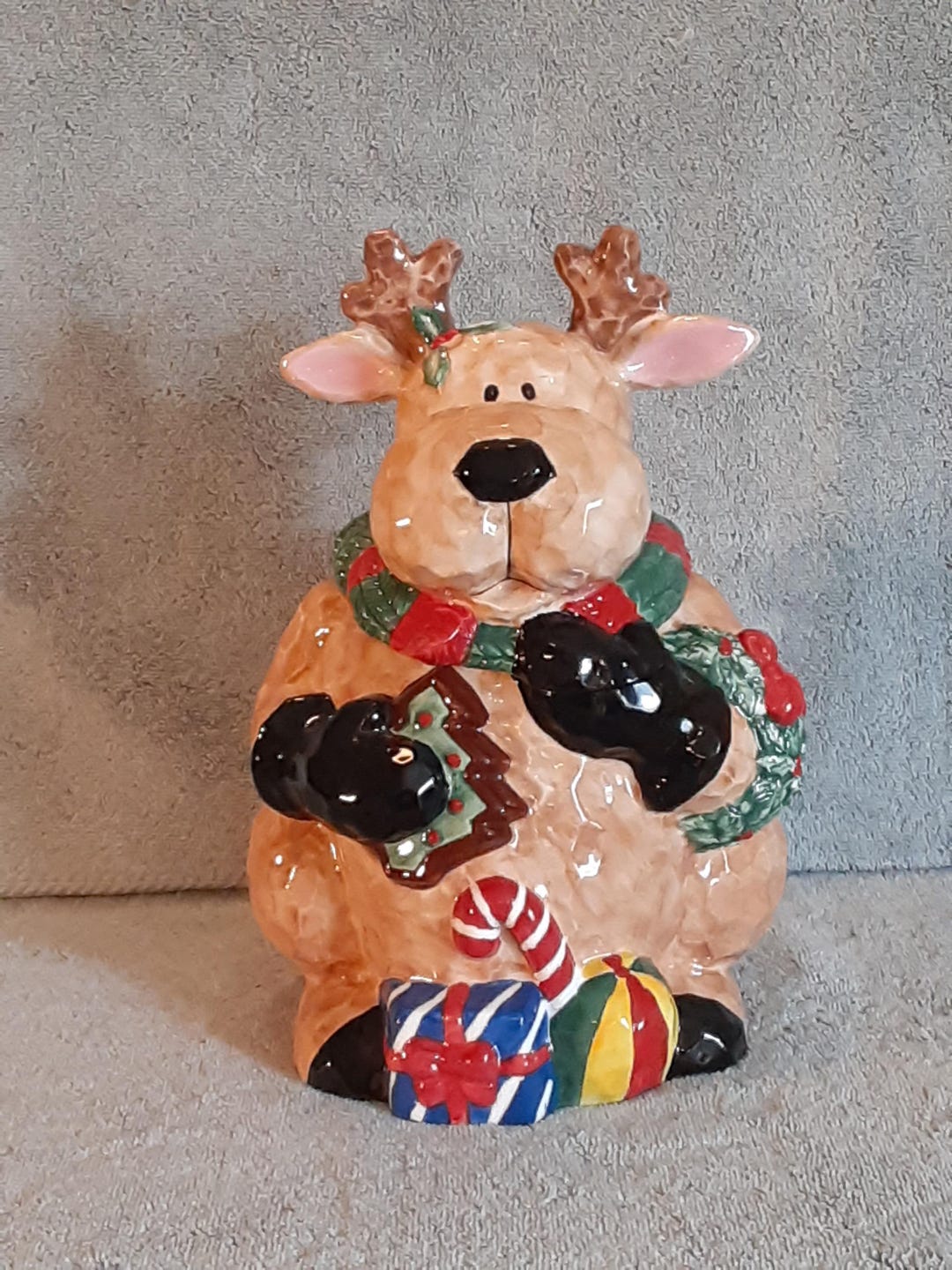Cookie Jar - Reindeer Theme - Treat Jar - Storage Jar - Nature Themed ...