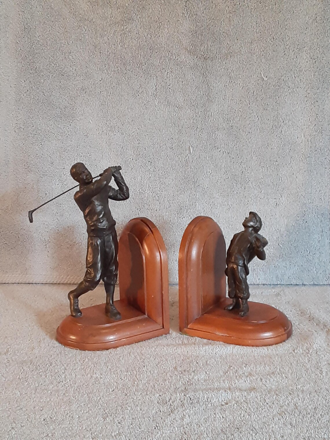 Bookends - Golfing Themed Bookends - Golfer and Caddie Bookends - Etsy