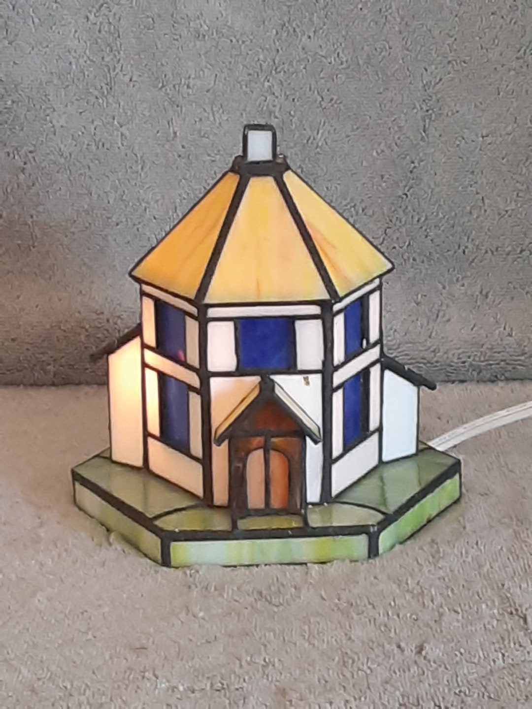 Nightlight Stained Glass House Accent Lamp - Etsy