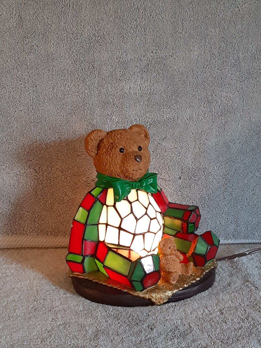 Teddy Bear Accent Lamp or Nightlight - Stained Glass Teddy Bear 2003 - Etsy