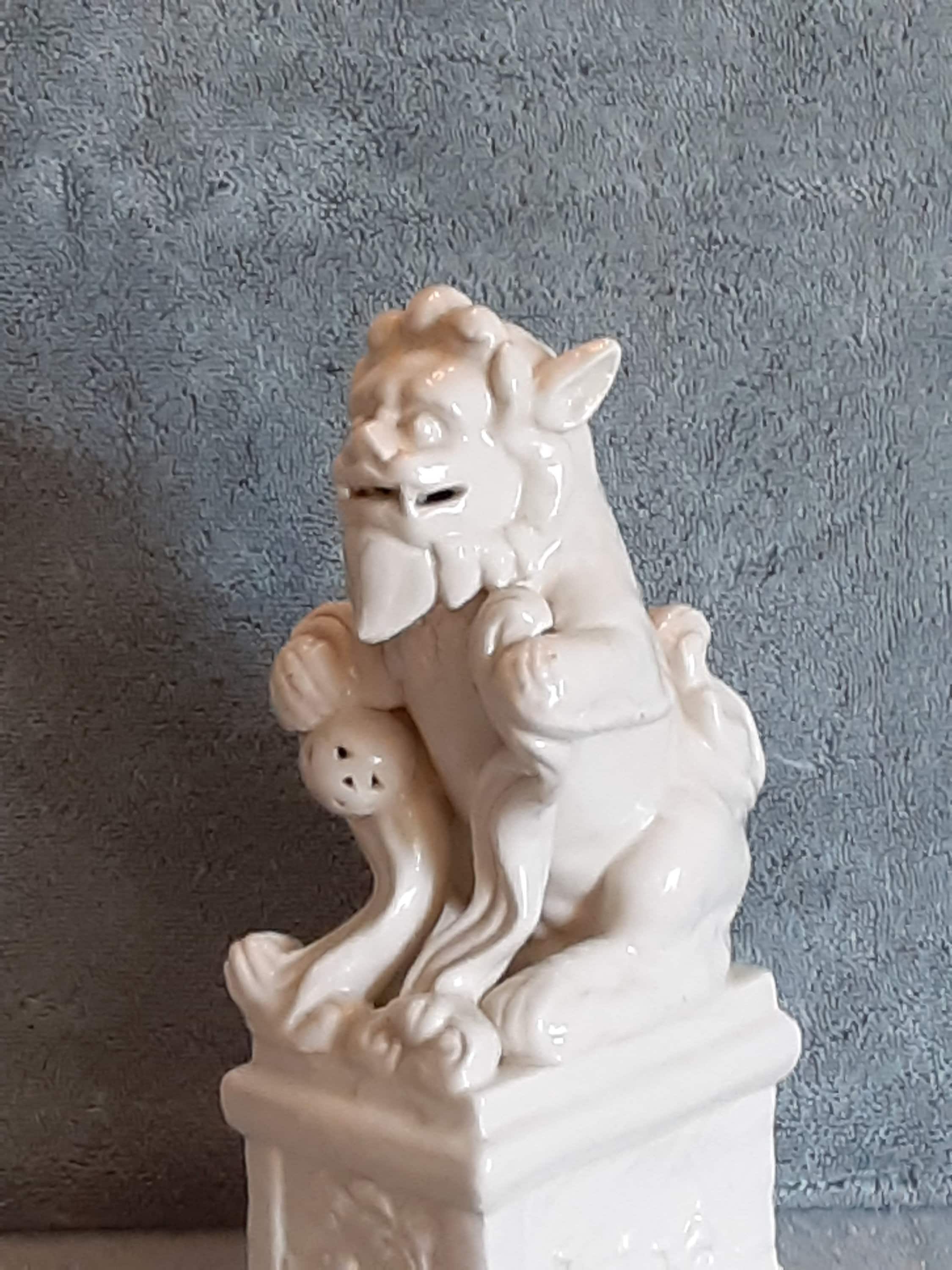 Foo Dogs White Blanc De Chine Shi Shi Dogs Asian Foo - Etsy