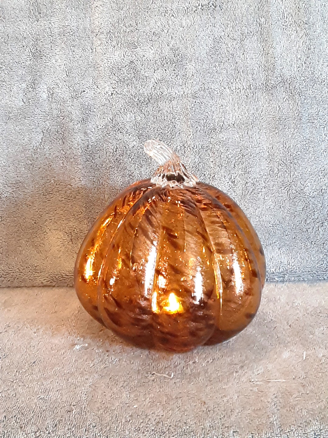 Art Glass Pumpkin Blown Glass Pumpkin Illuminated Pumpkin - Etsy