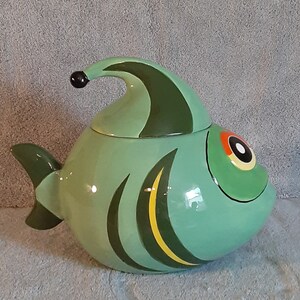 Cookie Jar Fish Theme Nautical Theme Storage Jar Treat Jar Biscuit Jar ...