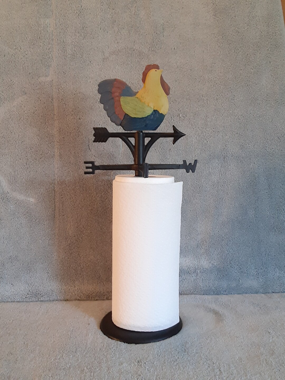 Weathervane - Paper Towel Holder - Rooster Motif - Garden Decor - Cast ...