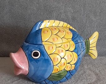 Cookie Jar Fish Theme Nautical Theme Storage Jar Treat Jar Biscuit Jar ...