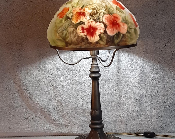 Accent Lamp - Pairpoint Style Lamp - Reverse Painted Puffy Shade ...