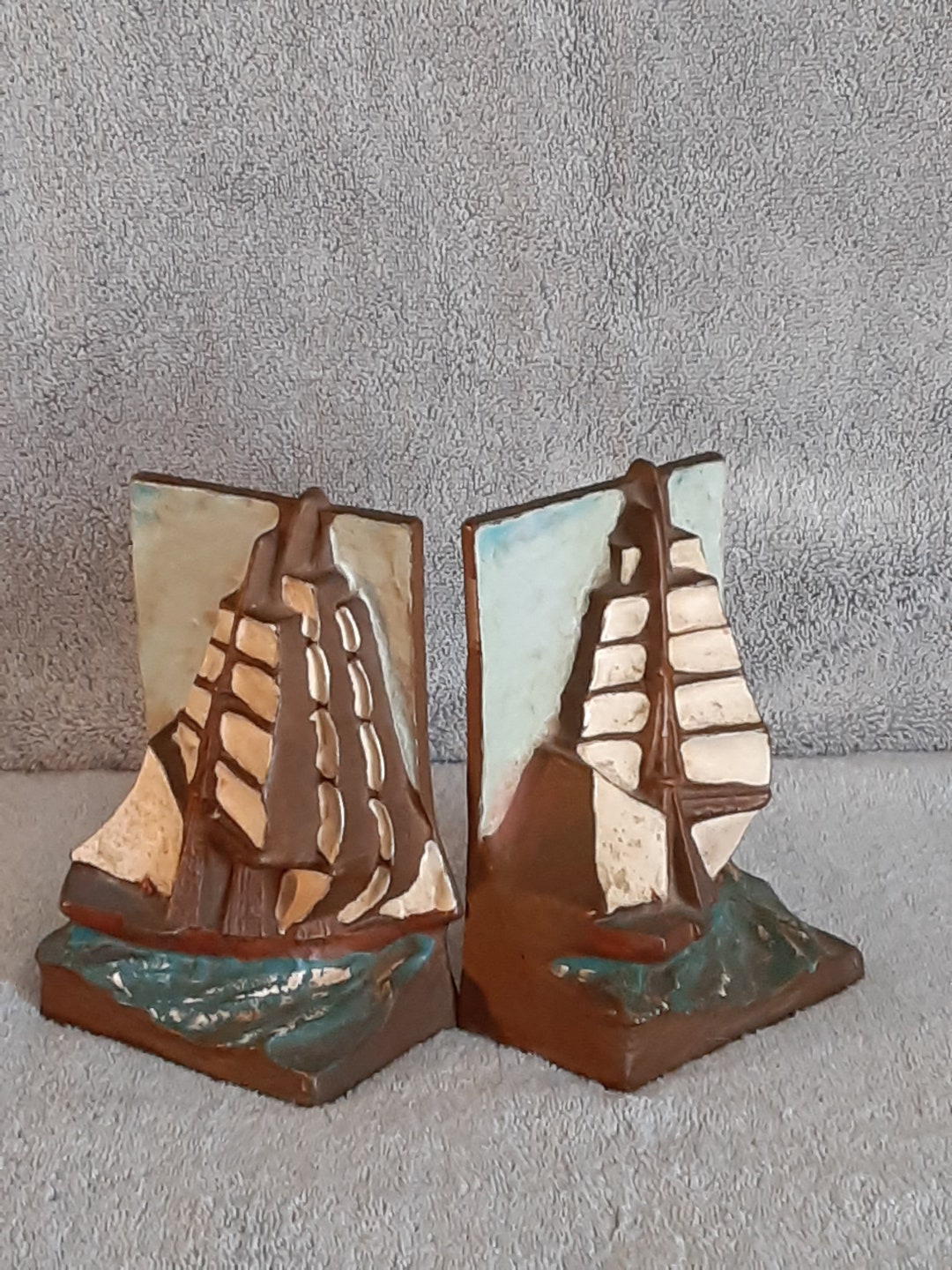 Bookends - Sailboat Bookends - Nautical Theme - Boat Theme Bookends ...