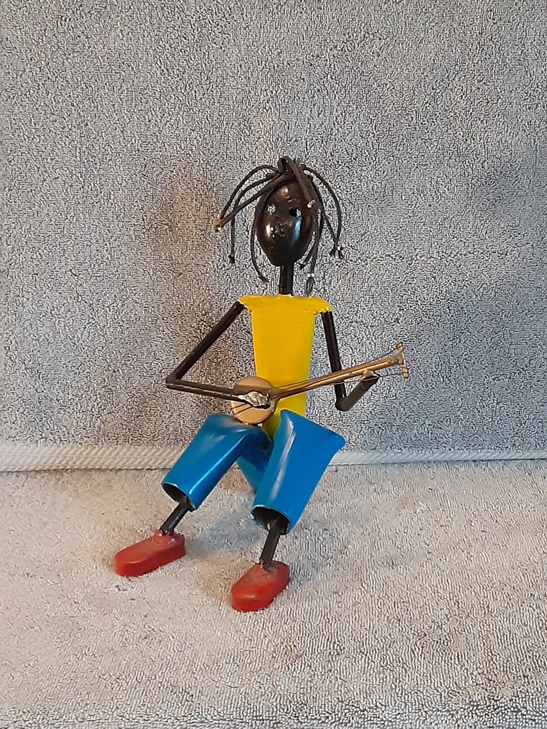 Mandolin Player Sculpture - South African Metal Art - Music Theme ...