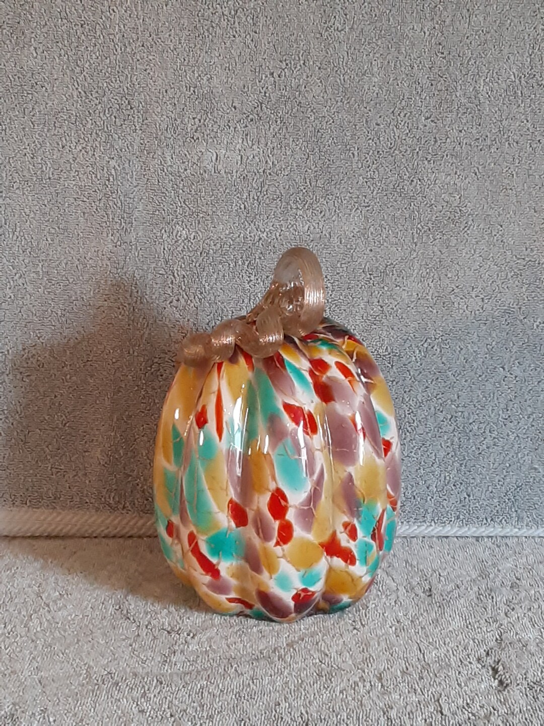 Art Glass Pumpkin - Blown Glass Pumpkin - Fall Decoration - Halloween ...