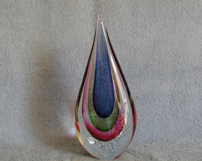 Murano Paperweight - Teardrop - Art Glass Paperweight - Etsy