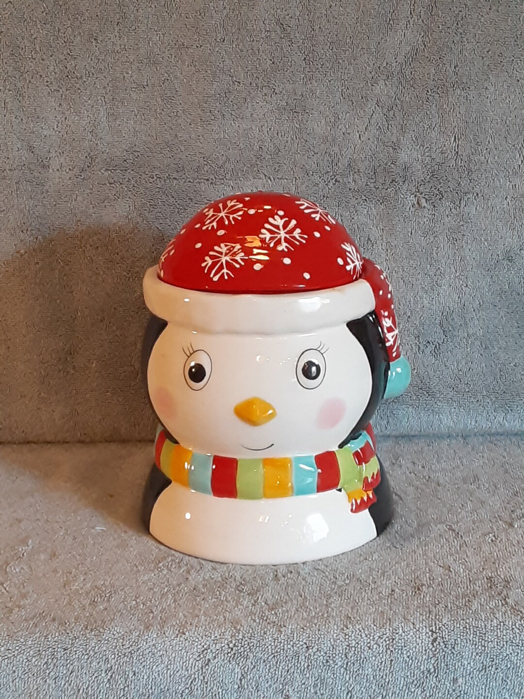 Cookie Jar - Penguin Cookie Jar - Treat Jar - Christmas Theme - Etsy