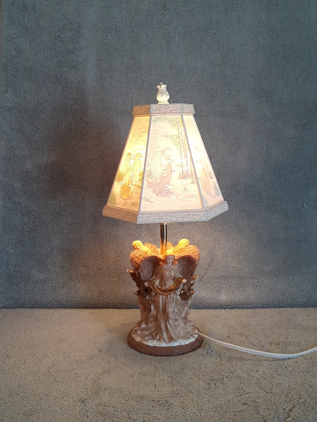 Angel Themed Lamp With Lithopane Shade Accent Lamp Religious Theme - Etsy