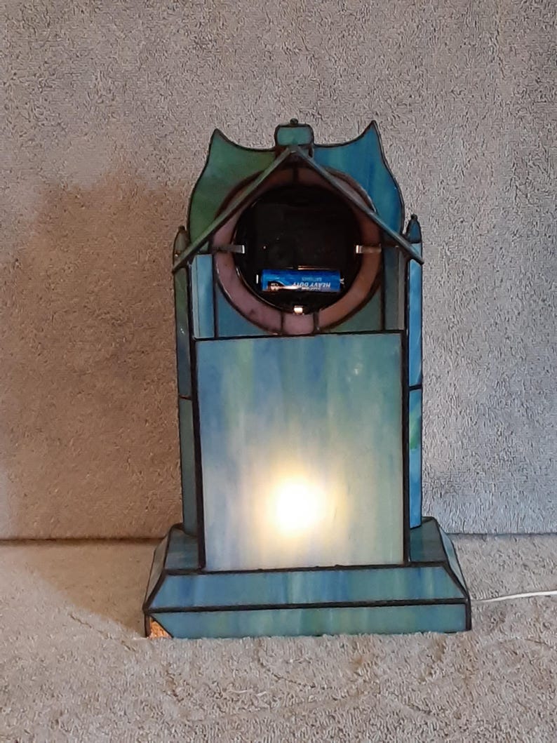 Stained Glass Clock - Lighthouse Theme - Mantel Clock - Etsy