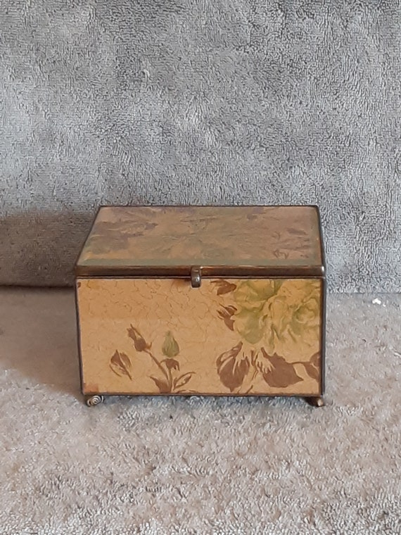 Vintage MATCHSTICK Jewelry Box Tramp Art - Gem