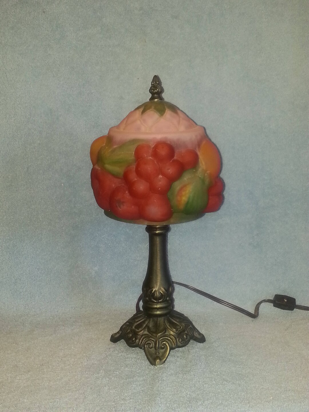 Accent Lamp - Pairpoint Style Lamp - Puffy Fruit Shade - Molded Glass ...