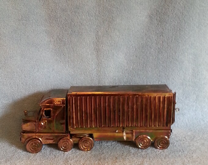 Music Box - Metal Art - Copper - Delivery Truck With a Semi Trailer ...