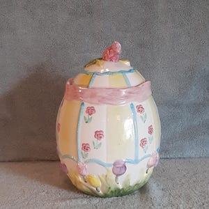 Cookie Jar - Easter Cookie Jar - Spring Cookie Jar - Floral Cookie Jar ...