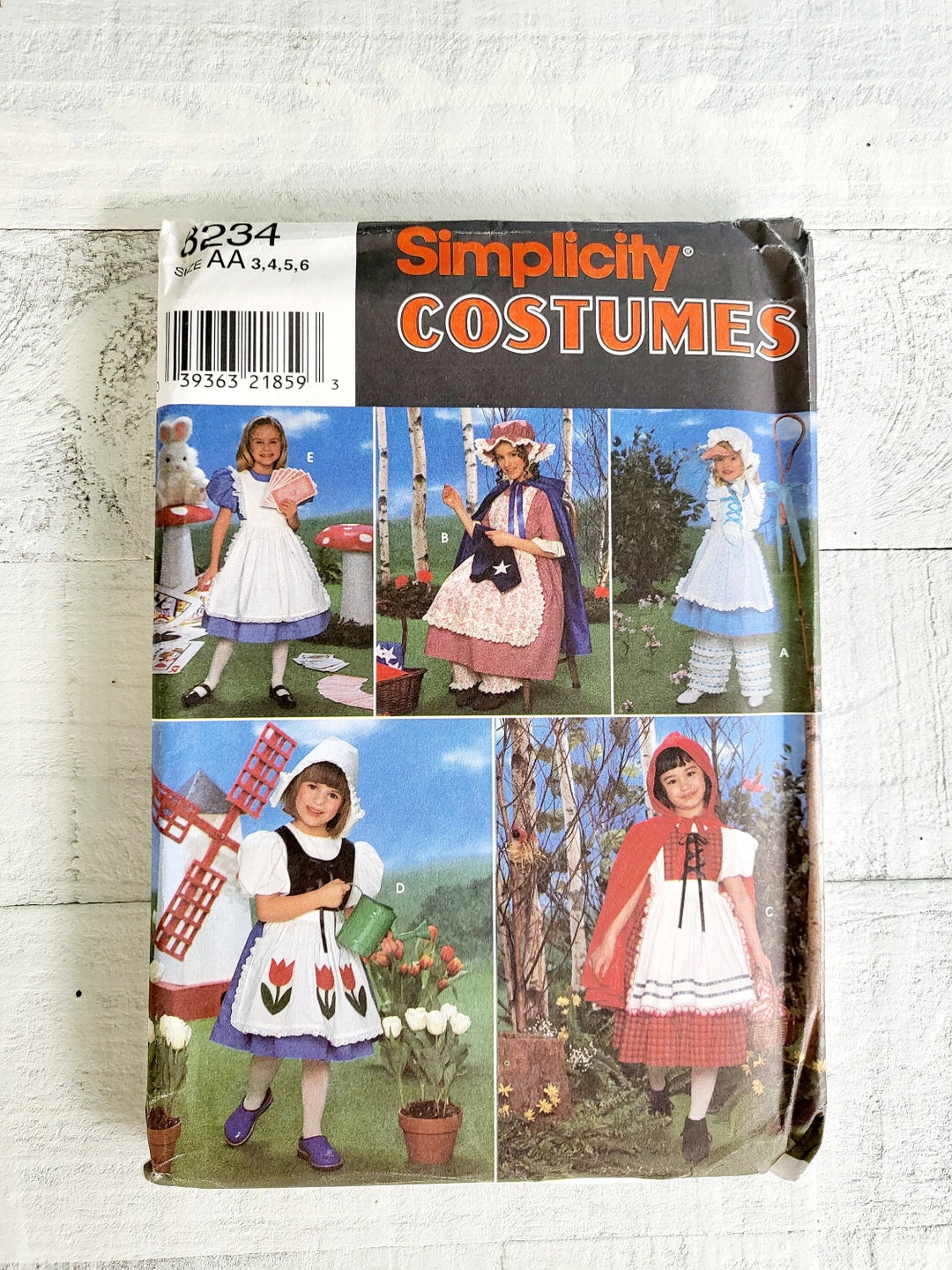 Simplicity 8234 Dutch Girl Bo Peep Betsy Ross Alice in Wonderland Red ...