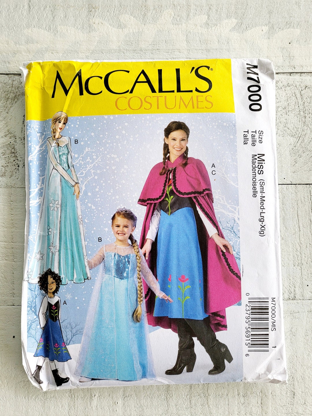 Mccall's M7000 Anna Elsa Frozen Costume Sewing Pattern Size Misses' S M ...