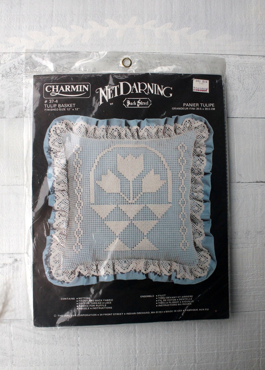 Net Darning Pillow Kit Tulip Basket Charmin Back Street Janlynn Filet ...