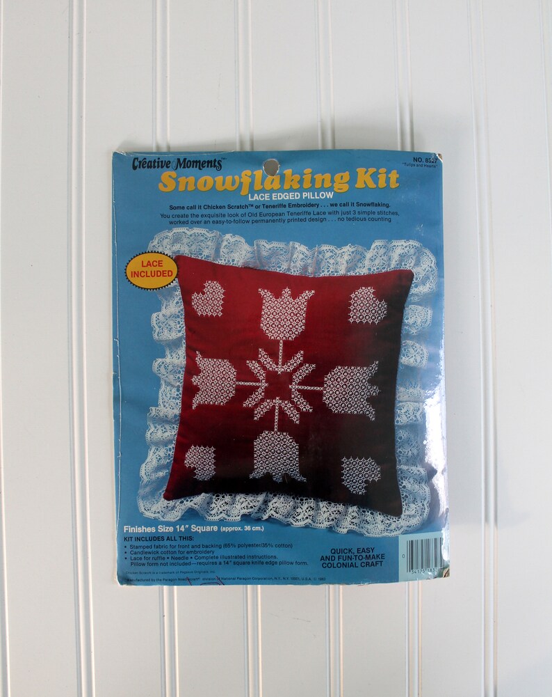 Chicken Scratch Teneriffe Embroidery Snowflaking Kit Lace Edged Pillow ...